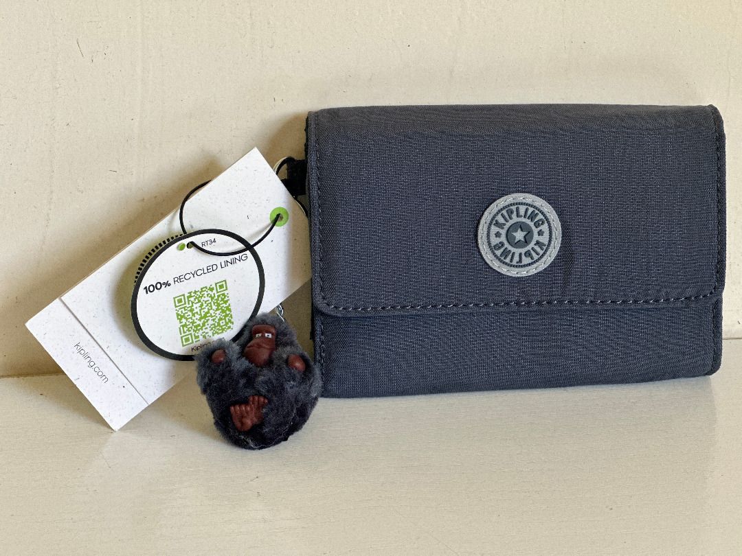 NEW! KIPLING PIXI MEDIUM ORGANIZER WALLET PURSE - FOGGY GREY on Carousell