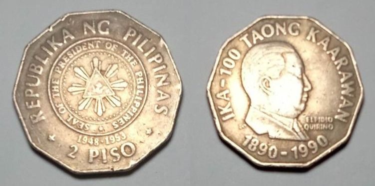 2 Peso Philippin Coin - Elpidio Quirino Ika- 100 Taong Kaarawan (1890 ...