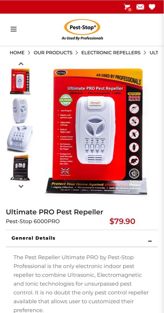 Pest stop Ultimate Pest Repeller, Health & Nutrition, Insect Repellent ...