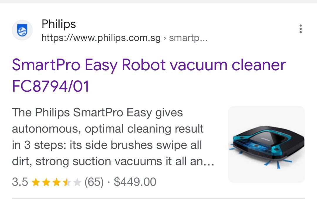 Philips SmartPro Easy Robot Cleaner, TV & Home Appliances, Vacuum ...