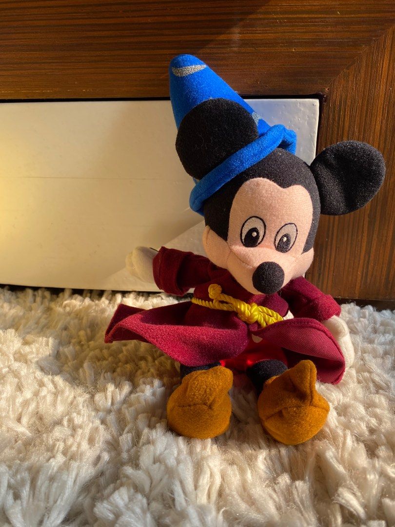 Plush mickey mouse disney fantasia 40cm blue magician hat, Hobbies ...