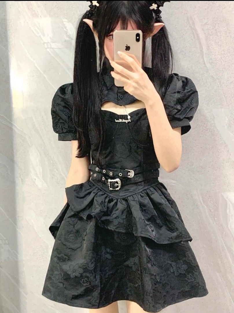 (PO) Gothic 2 way Lolita Black Dress, Women's Fashion, Dresses & Sets ...