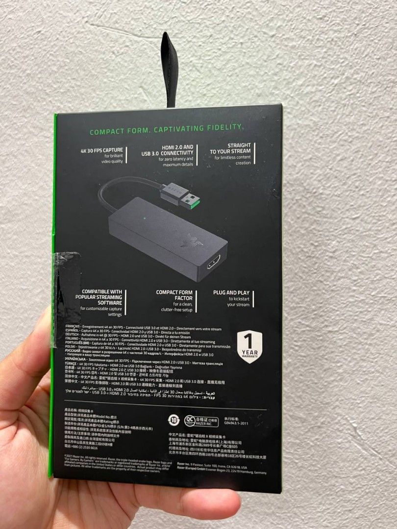 Razer RIPSAW X camera capture card, Computers & Tech, Parts ...