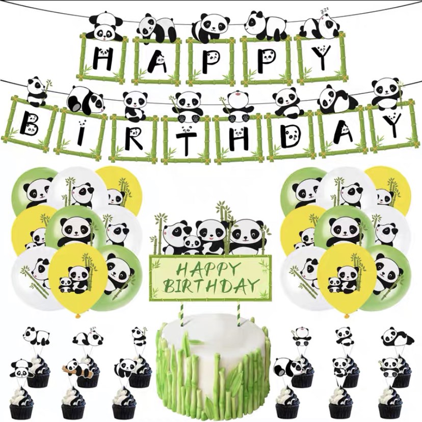 (Ready Stock)Panda Theme Birthday Decor Set, Hobbies & Toys, Stationery ...