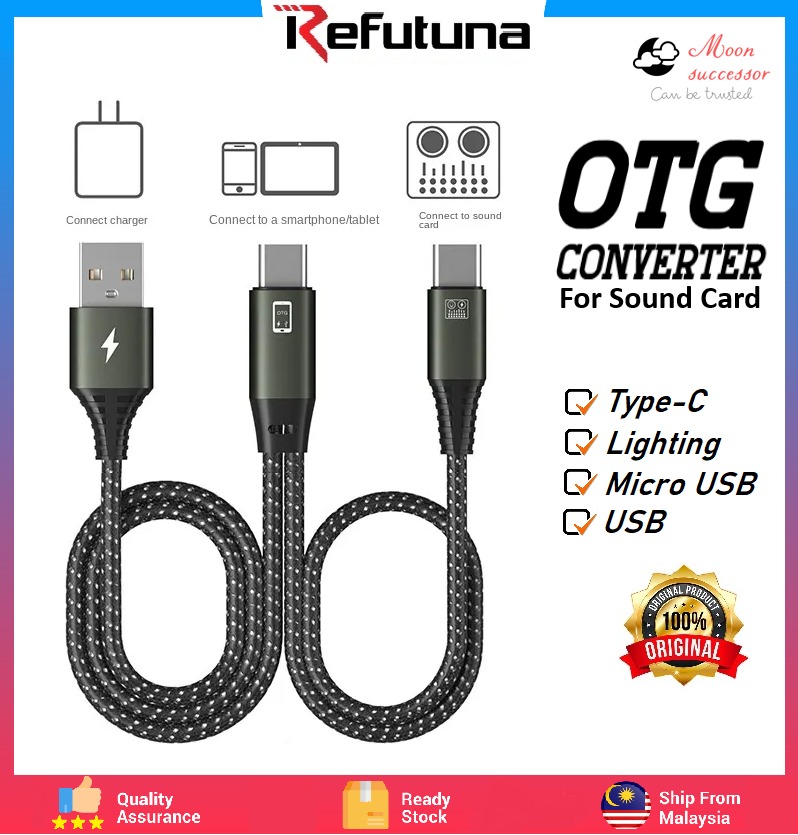 Refutuna Sound Card OTG Converter 2 in 1 OTG Type C converter Splitter ...