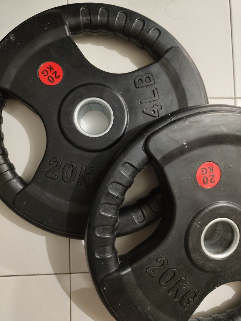 20kg Olympic Weight Plates Tri grip, Sports Equipment, Exercise ...