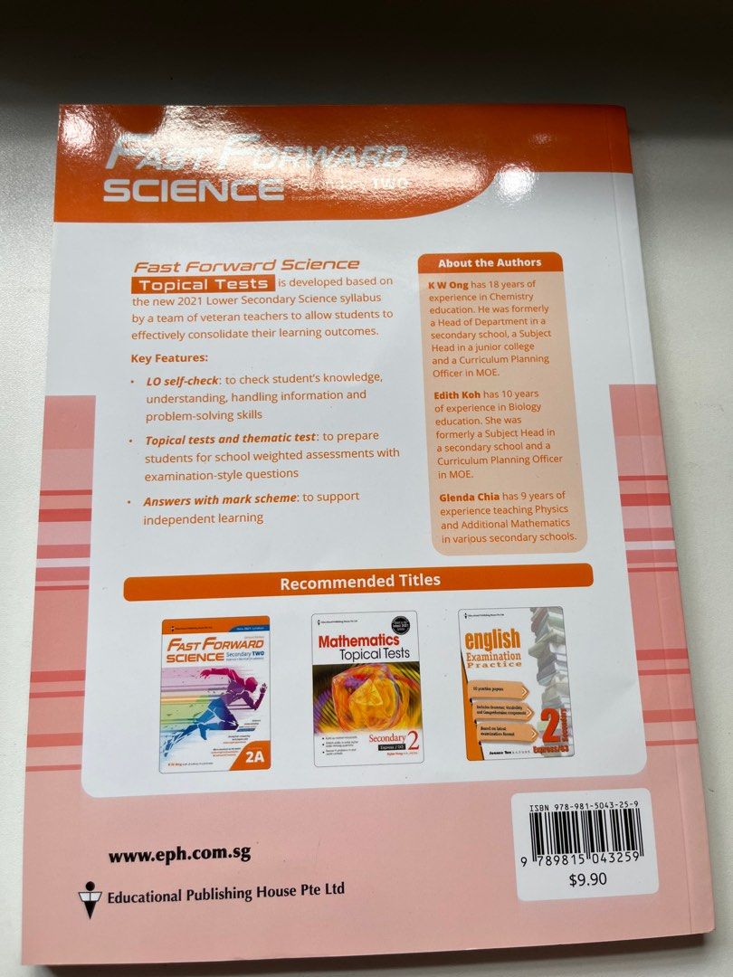 Sec 2 Science Fast Forward Topical Tests 2A, Hobbies & Toys, Books ...