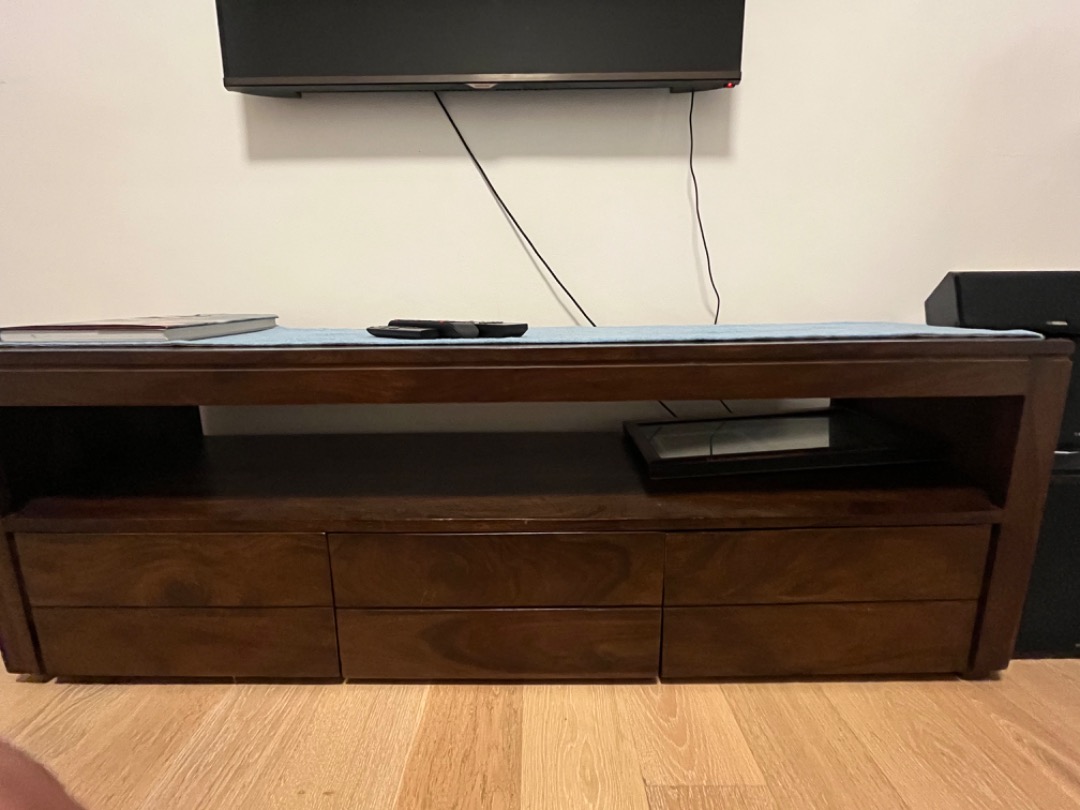 Solid wood TV console - moving out sale, Furniture & Home Living ...