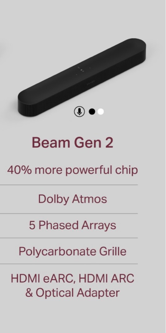 Sonos 2 beam, Audio, Soundbars, Speakers & Amplifiers on Carousell