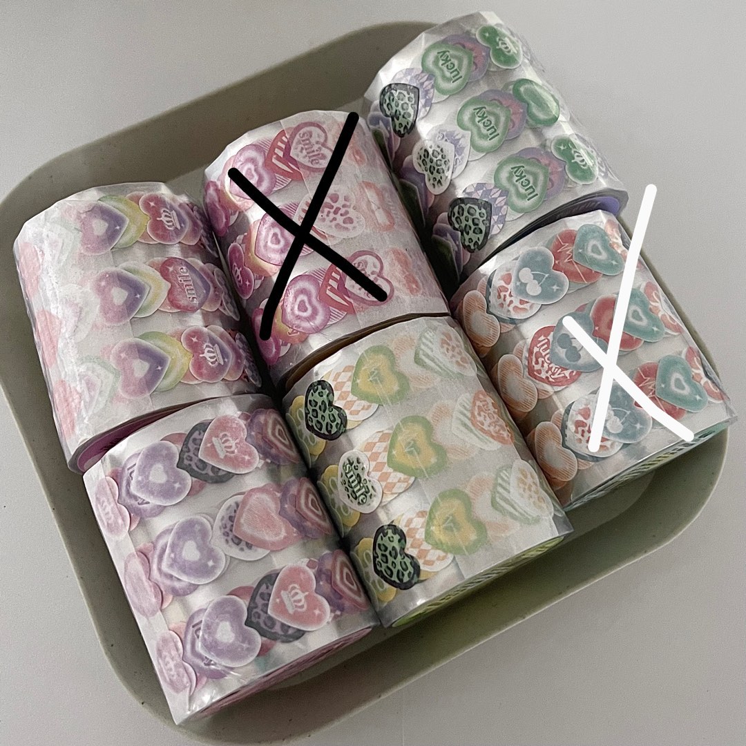 Sticker roll toploader deco sticker heart sticker roll, Hobbies & Toys ...