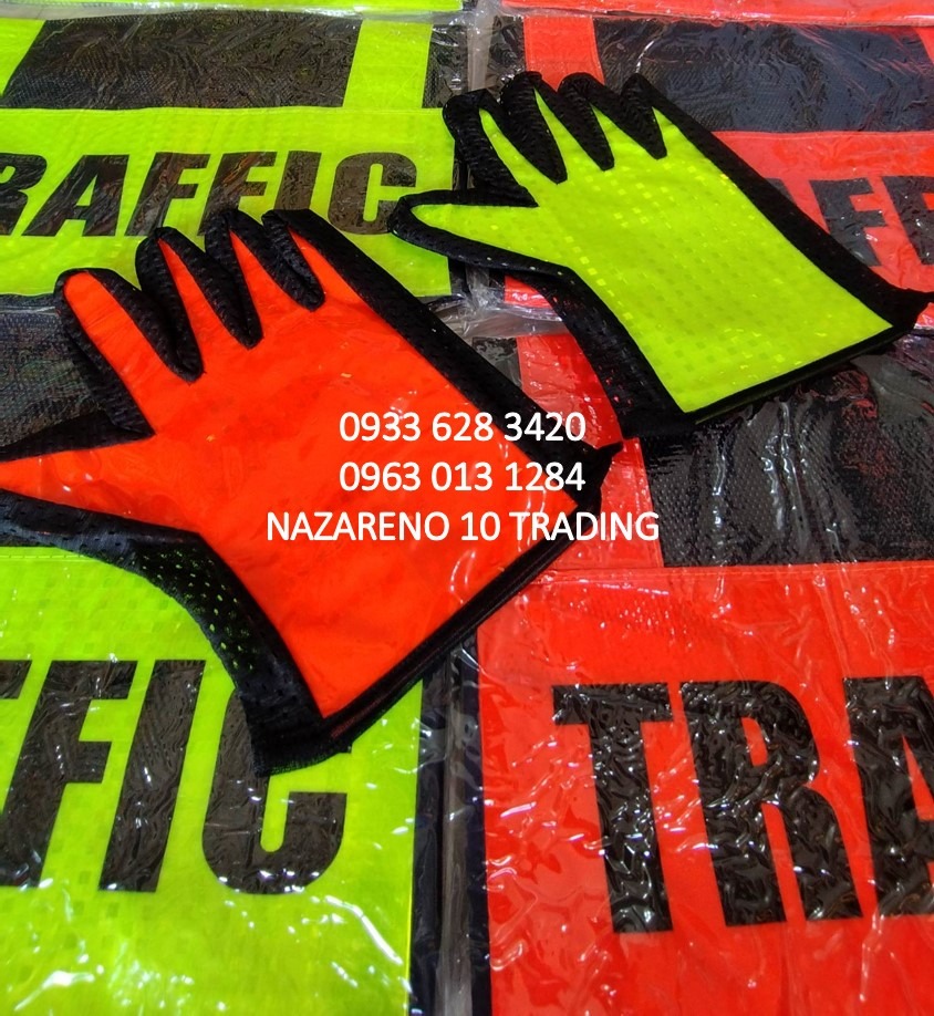 Stop & Go Traffic Gloves reflective gloves Red & Green colors on Carousell