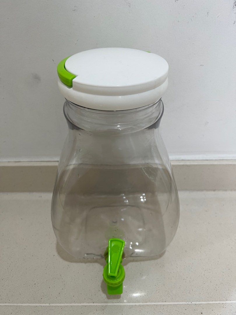 Transparent Green Plastic Water Container Dispenser, Furniture & Home ...