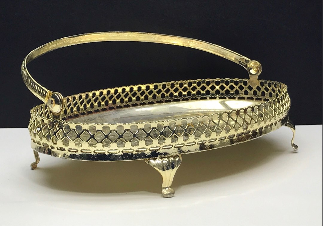 Vintage MAYELL Silver Plated FRUIT BASKET/SERVING TRAY - Made in ...