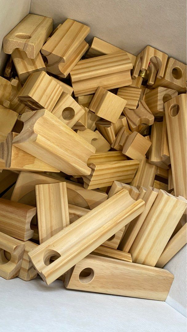 Wooden building blocks - marbles rolling, Hobbies & Toys, Toys & Games ...