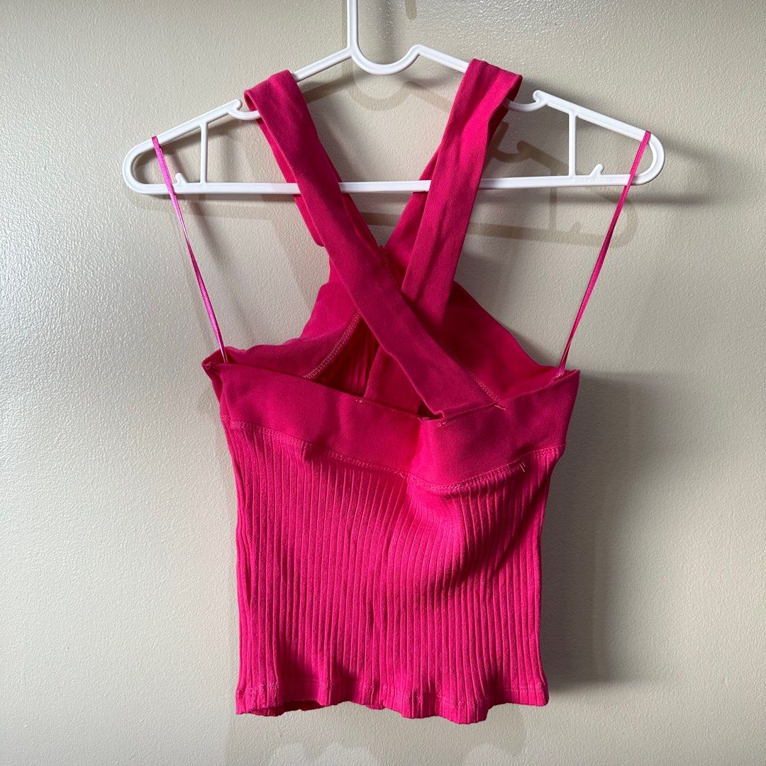 Zara pink halter top, Women's Fashion, Tops, Sleeveless on Carousell