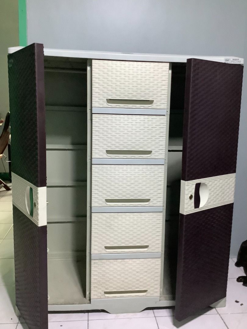 Zooey Super Rattan Dual Cabinet Wardrobe Clothes Organizer on Carousell