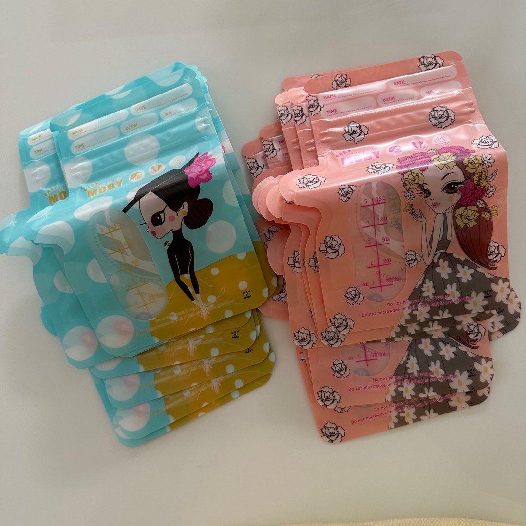150ml 23pcs Moby Breast Milk Breastmilk Storage Plastic Bags on Carousell