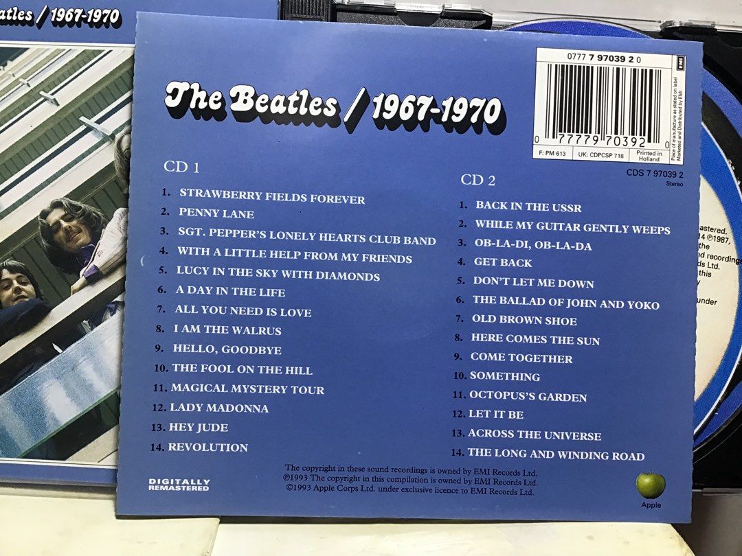 2x CD The Beatles Blue Album (1967-1970) OOP DOUBLE DISC ORIGINAL PRESS ...