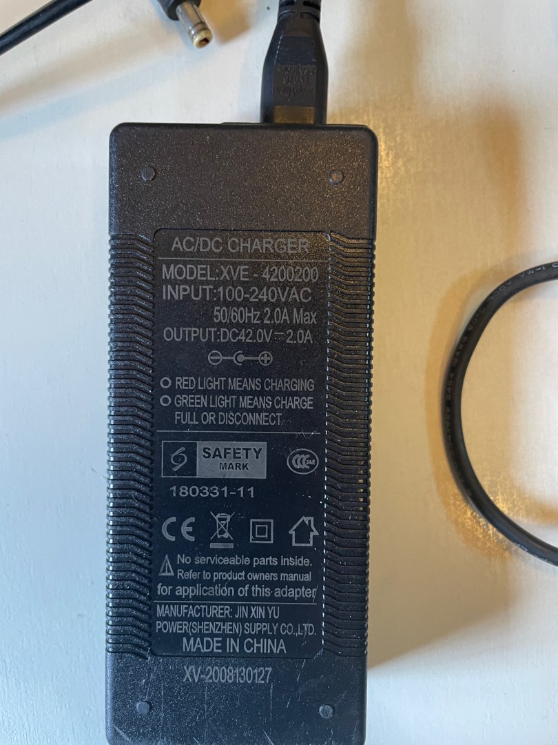 36v charger 2A, Sports Equipment, PMDs, E-Scooters & E-Bikes, E ...