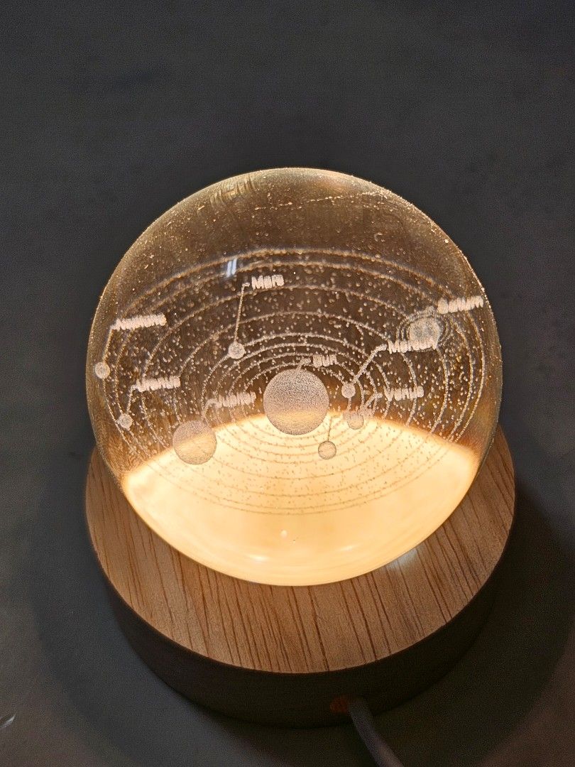 3D Crystal Solar System Ball Planets Glass Ball Laser, Hobbies & Toys ...