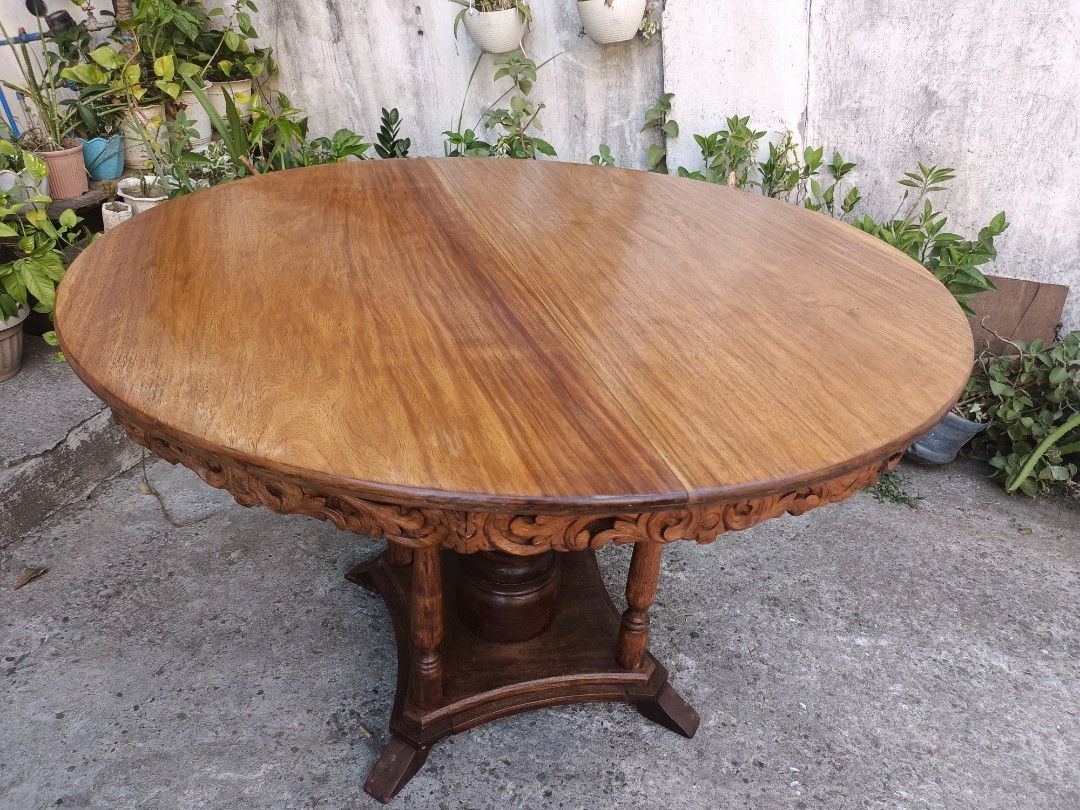 5-6 Seater Narra Round Table, Furniture & Home Living, Furniture ...