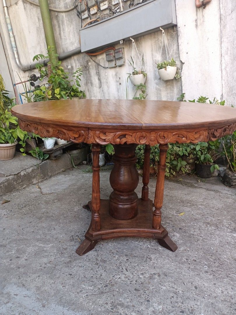 5-6 Seater Narra Round Table, Furniture & Home Living, Furniture ...