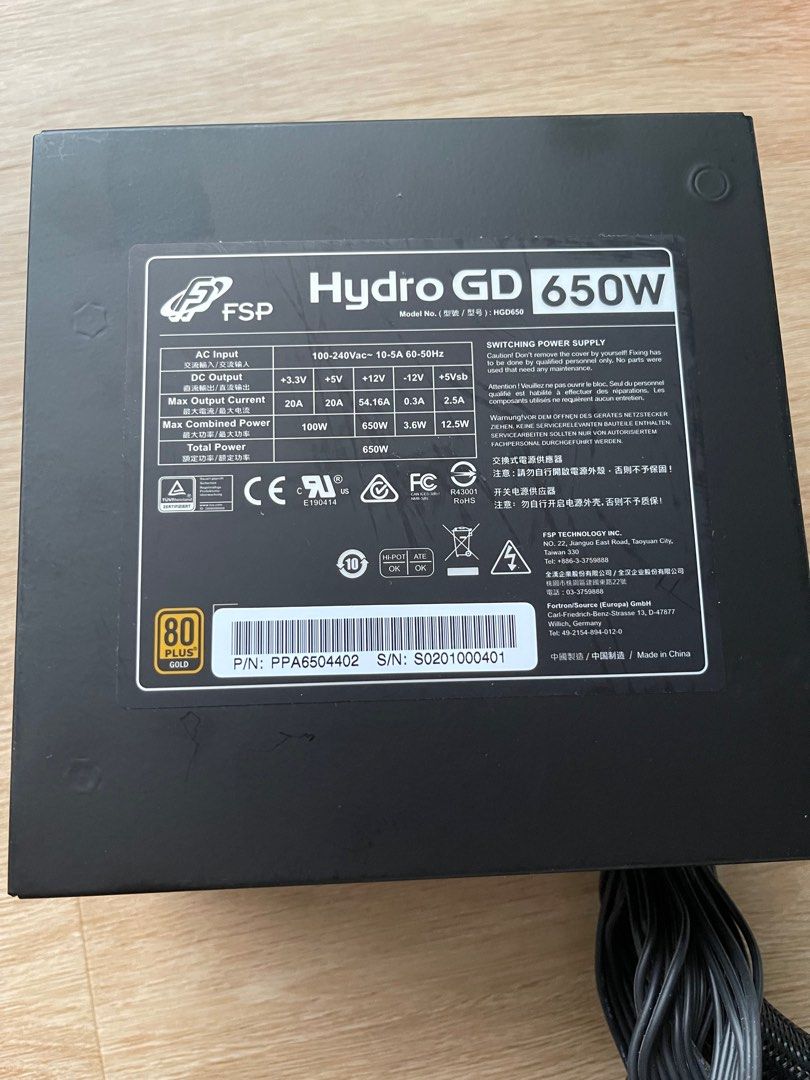 650W FSP Hydro GD 80 Plus Gold, Computers & Tech, Parts & Accessories, Computer Parts on Carousell