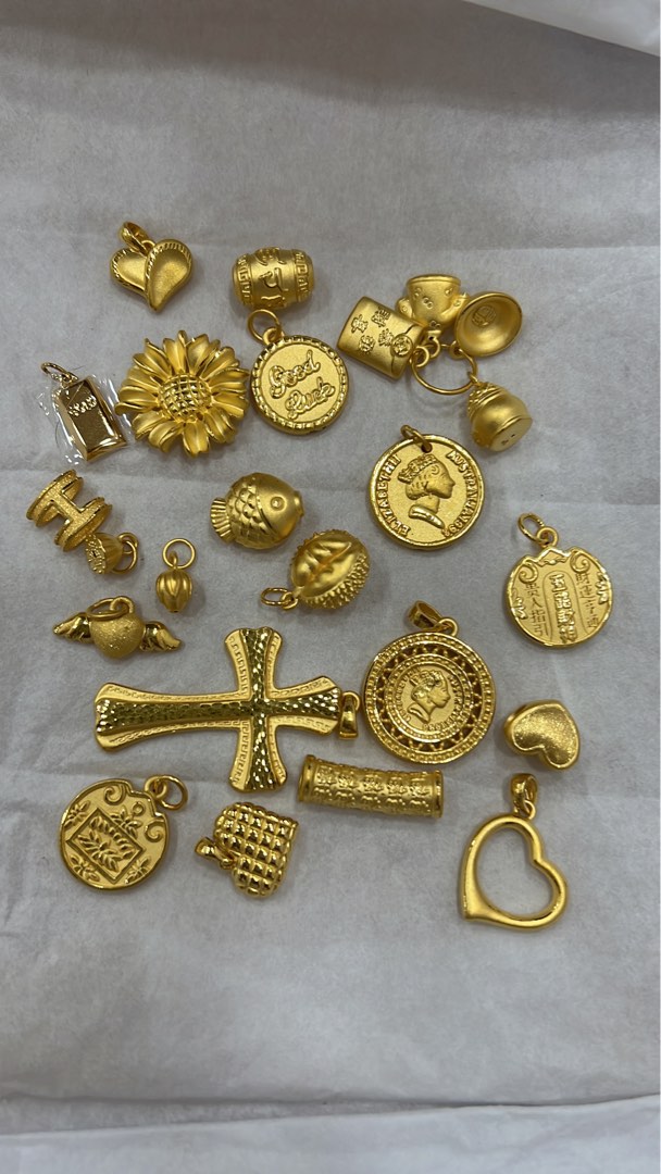 999 Gold, Women's Fashion, Jewelry & Organisers, Charms on Carousell