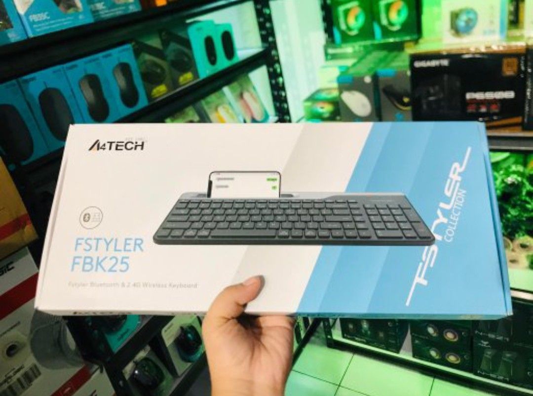 ⚡A4Tech FBK25 Fstyler Bluetooth & 2.4G Wireless Keyboard Black ...