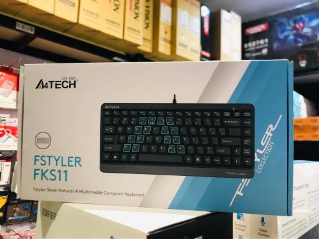 ⚡A4Tech FKS11 Fstyler Compact Size Wired Keyboard USB Grey on Carousell