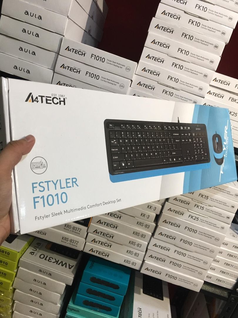 A4Tech Fstyler F1010 Keyboard Mouse Combo USB Blue, Computers & Tech ...