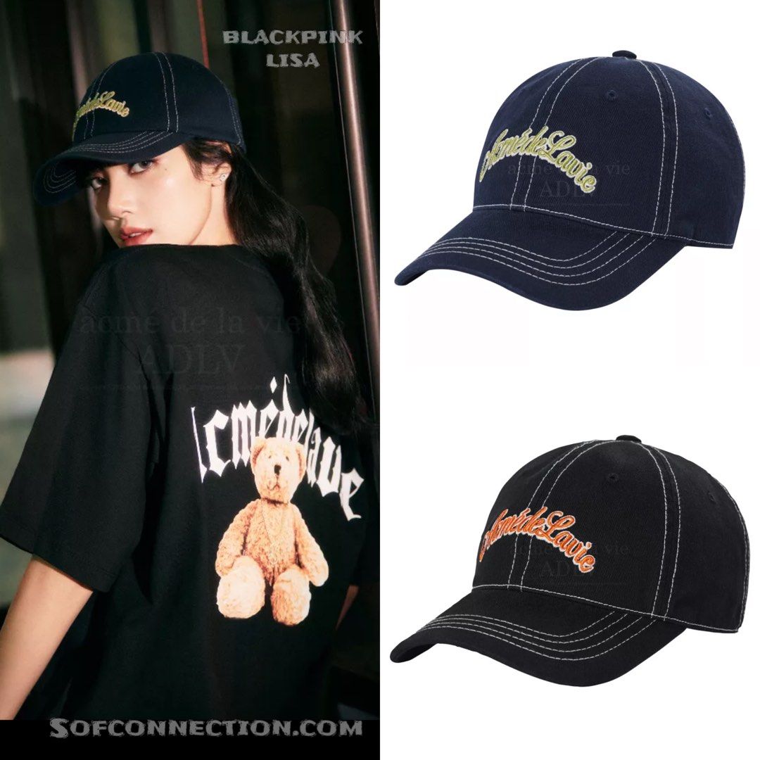 [ADLV X LISA] Script Logo Color Embroidery Ball Cap, Men's Fashion ...