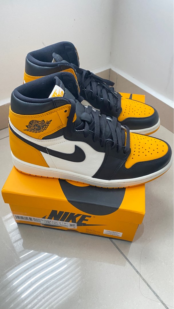 Nike Air Jordan 1 AJ 1 AJ One Yellow Toe (Taxi), Men's Fashion ...