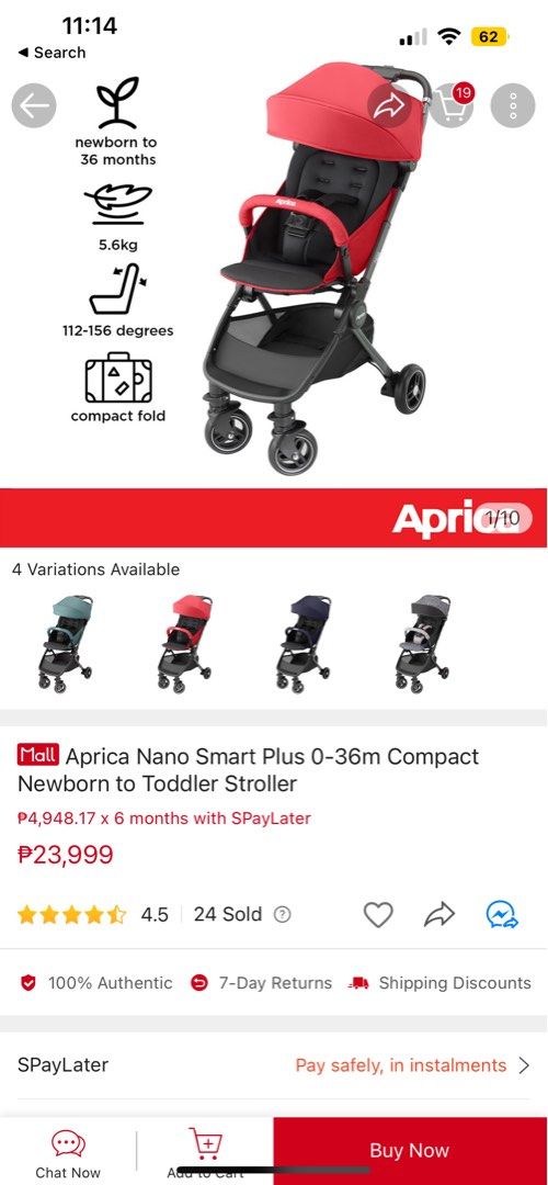 Aprica Nano Stroller Lightweight, Babies & Kids, Going Out, Strollers ...