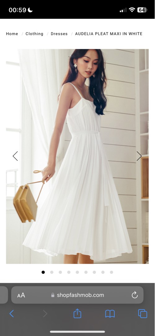 AUDELIA PLEAT MAXI IN WHITE, Women's Fashion, Dresses & Sets, Dresses ...