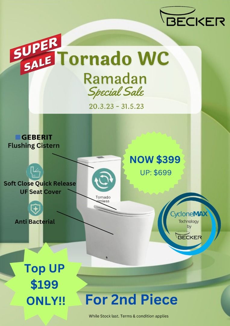 Becker Midori Series One Piece Rimless Water Closet With CycloneMAX ...