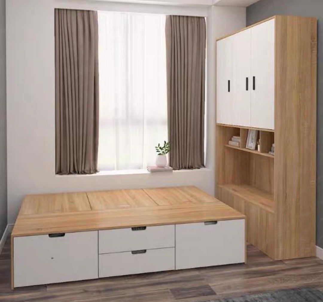 Custom tatami bed/cabinet set, Furniture & Home Living, Furniture, Bed ...