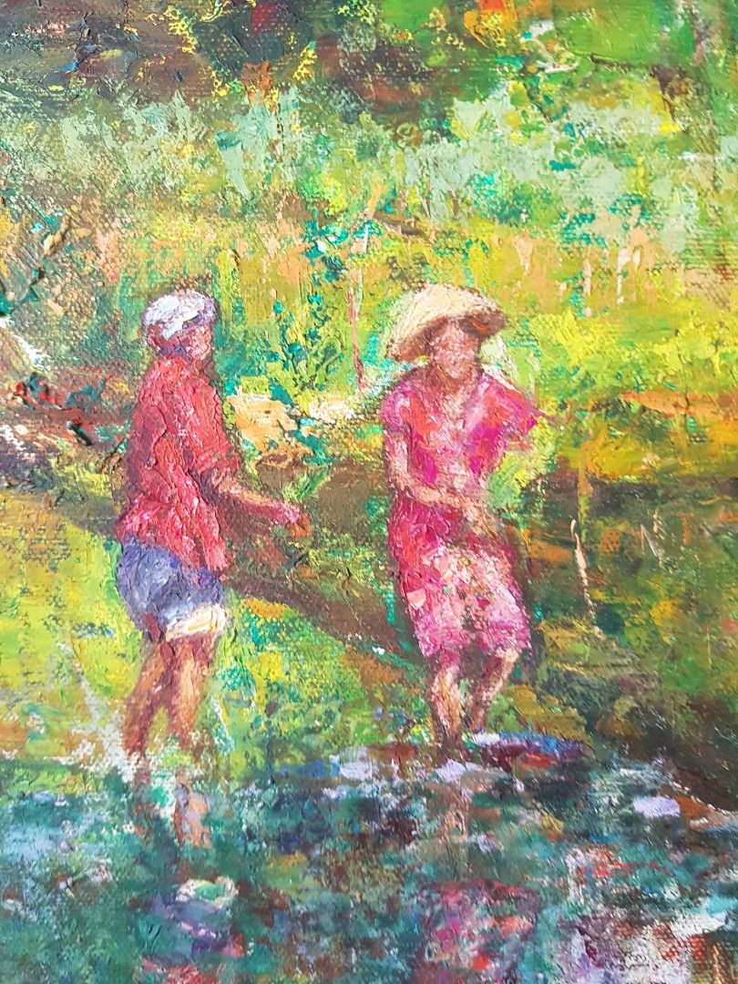 BN Livelihood II - Original Indonesian Oil Painting with Frame, Hobbies ...