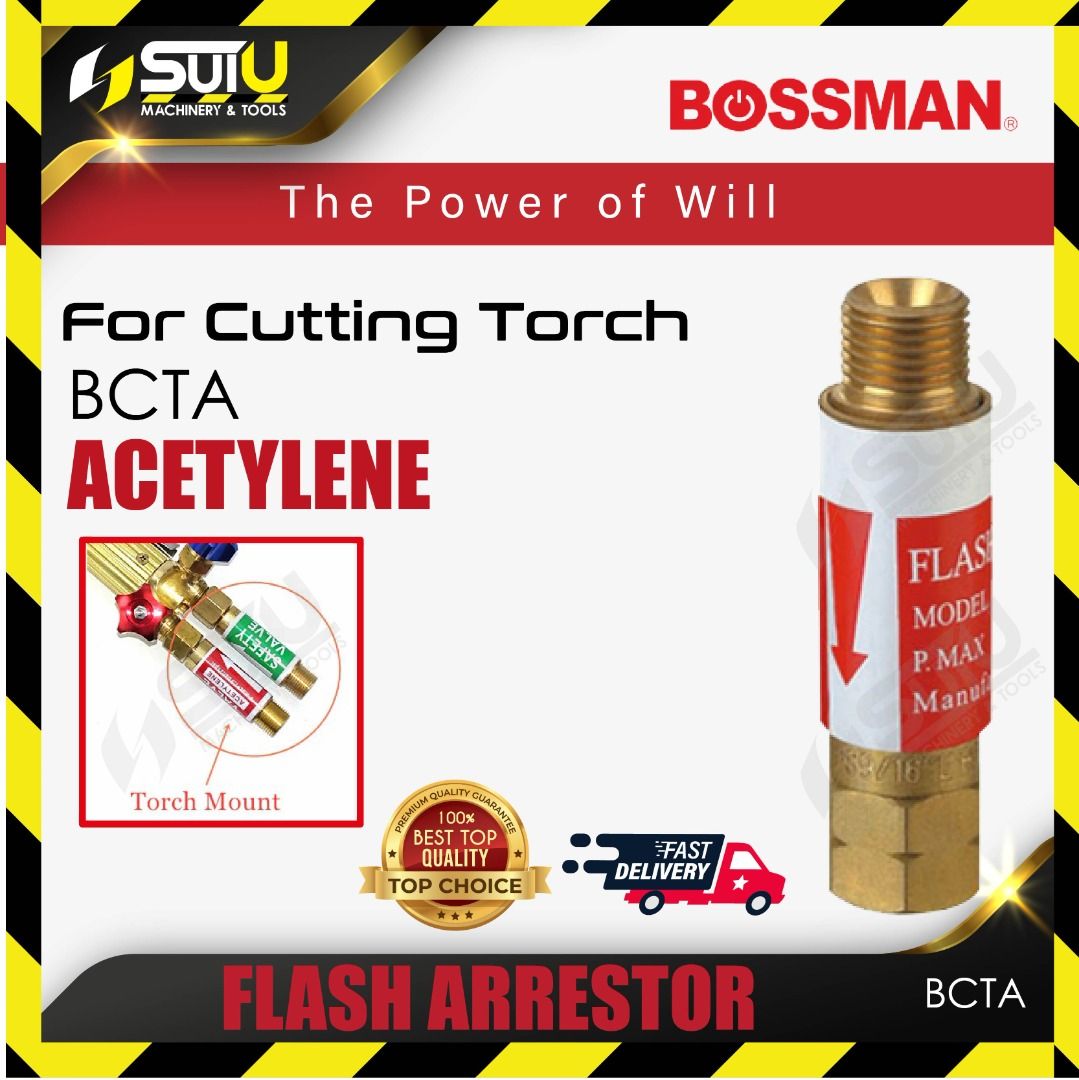 BOSSMAN BCTA / BCTO Flash Arrestor for Cutting Torch (Acetylene ...