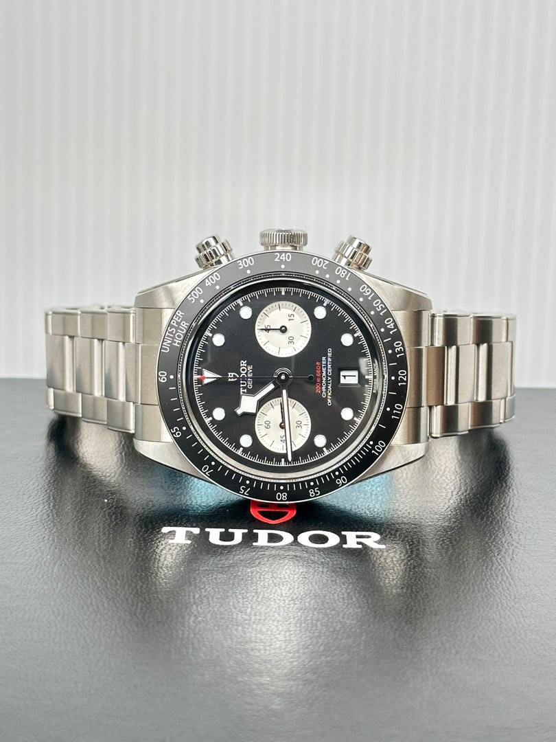 Brand new Tudor Black Bay Chronograph in black dial & white sub-dials ...