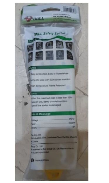 Bull Extension Outlet 3 Gang Socket Unbreakable 4000W Heavy Duty C4D on ...