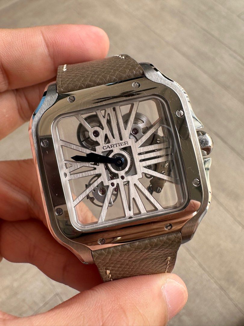 Cartier Santos Skeleton WHSA0015, Luxury, Watches on Carousell