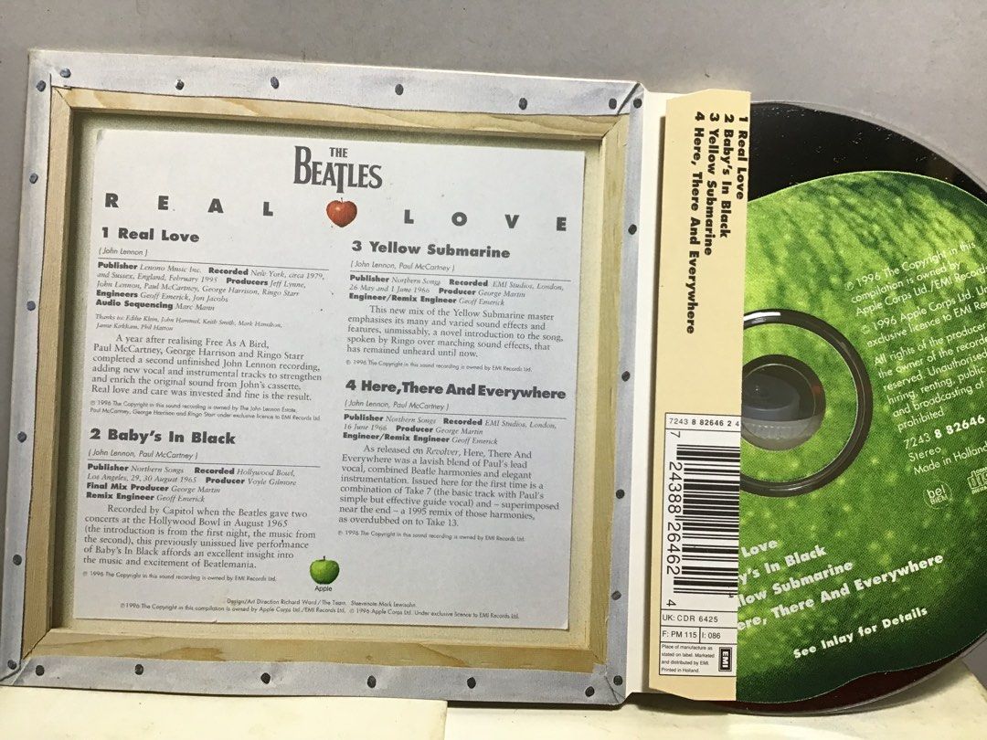 CD SINGLE Beatles - Real Love OOP ORIGINAL PRESS Anubis Pop Rock ...