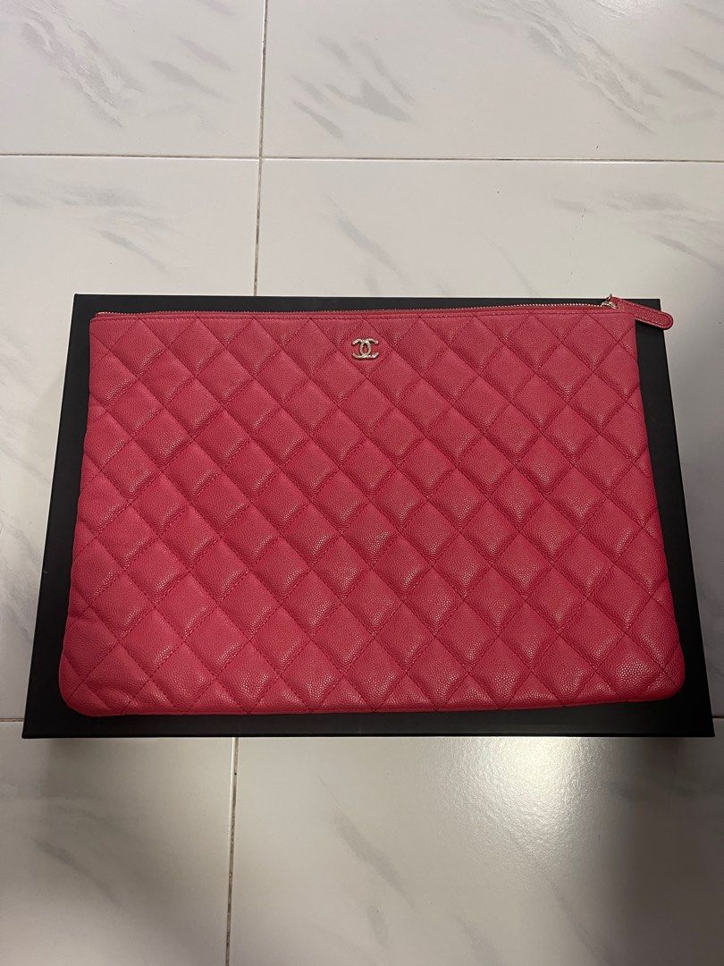Chanel Clutch Large O Case, Luxury, Bags & Wallets on Carousell