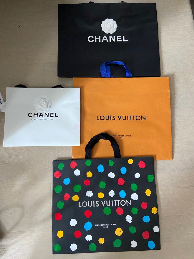 Chanel paper bags, Luxury, Bags & Wallets on Carousell