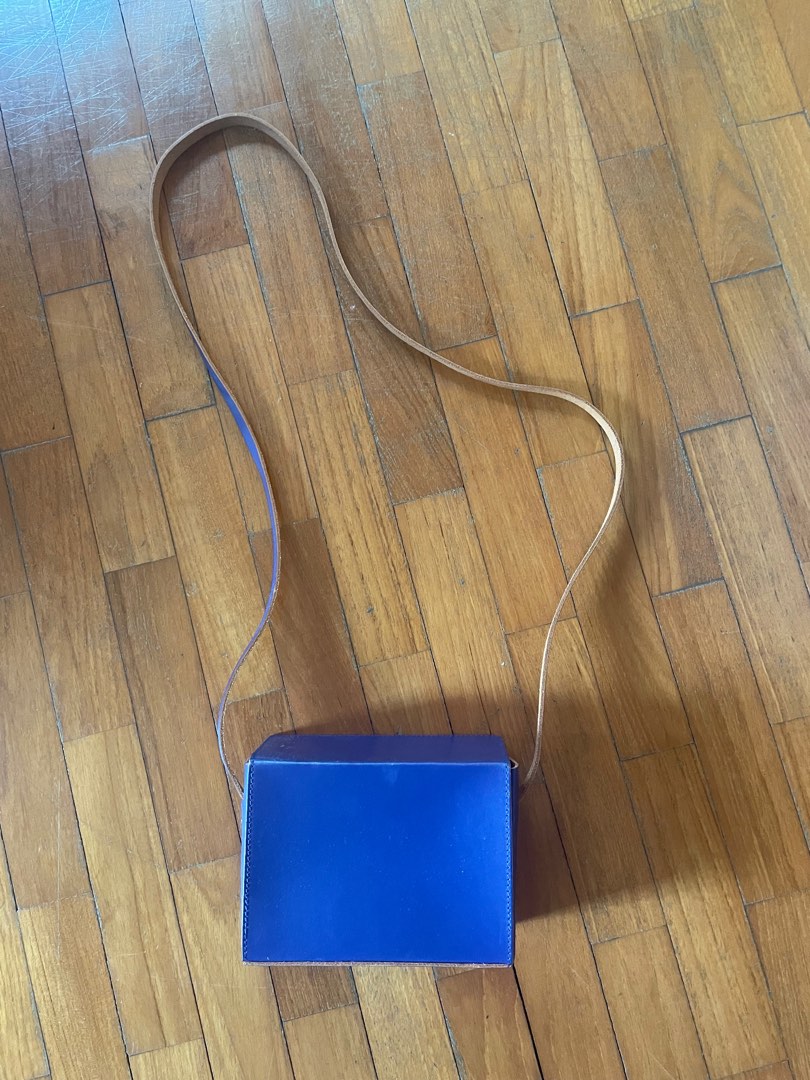 Cos box mini shoulder bag - blue, Luxury, Bags & Wallets on Carousell
