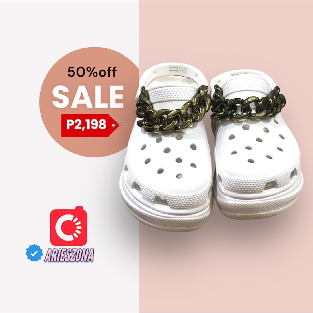 Crocs Bae Clog with Gold Chain #loveearth on Carousell