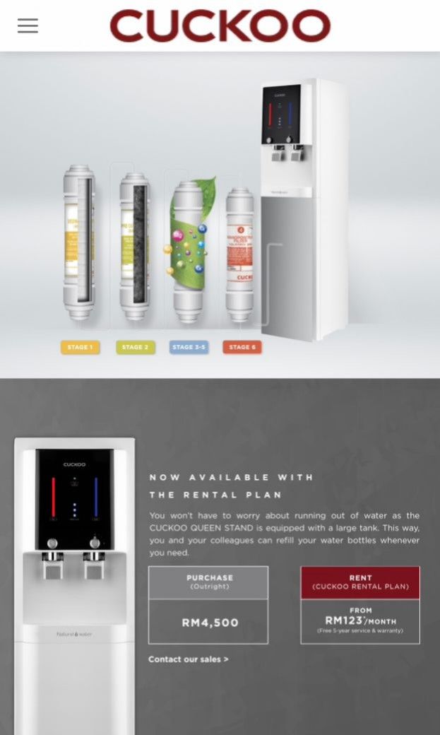 Cuckoo standing water dispenser, TV & Home Appliances, Kitchen ...