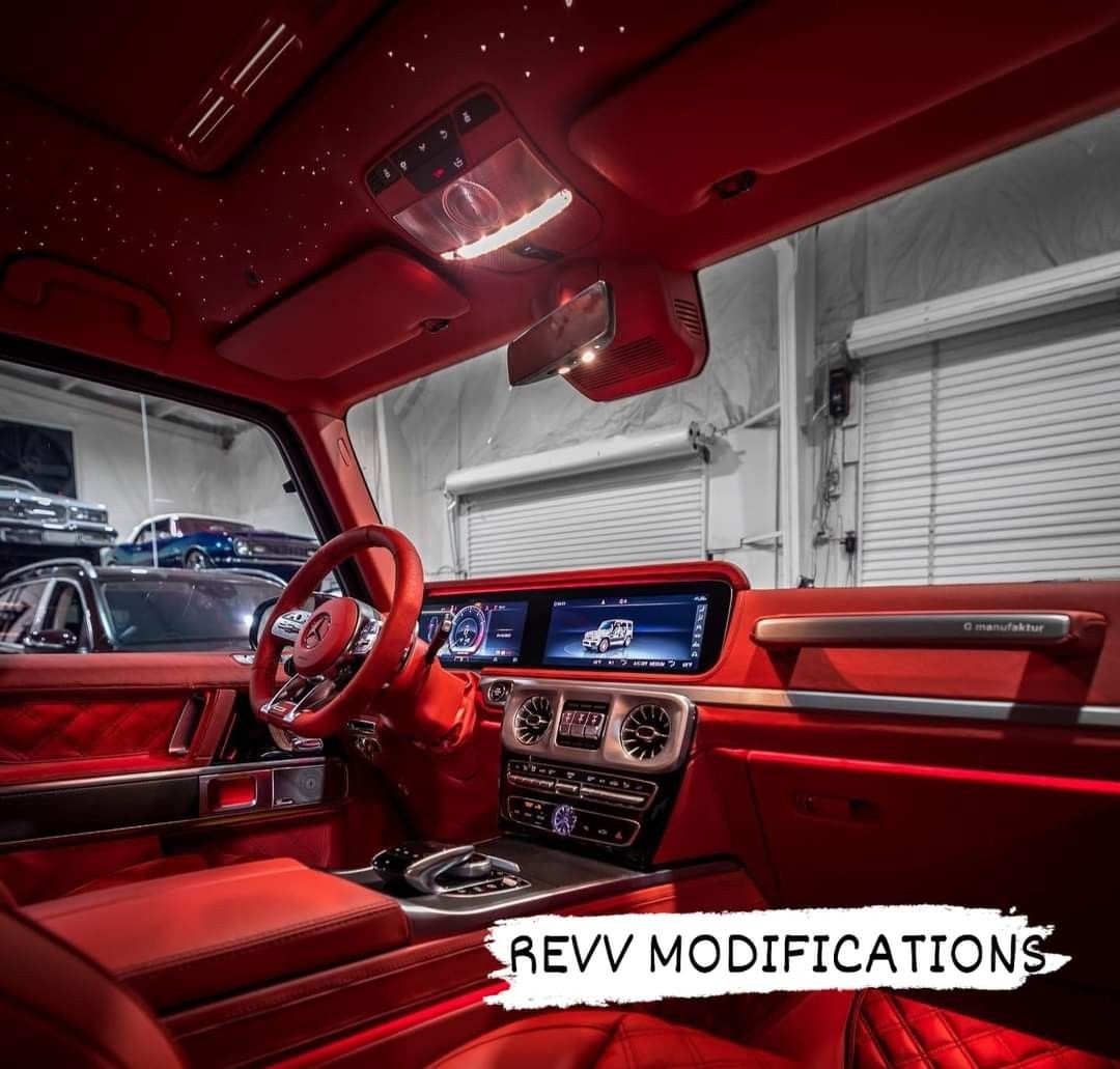 CUSTOMIZED RED INTERIOR LEATHER / UPHOLSTERY, Car Accessories, Car ...
