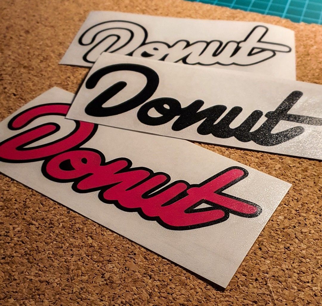 Donut vinyl decal sticker, Hobbies & Toys, Stationery & Craft, Art ...